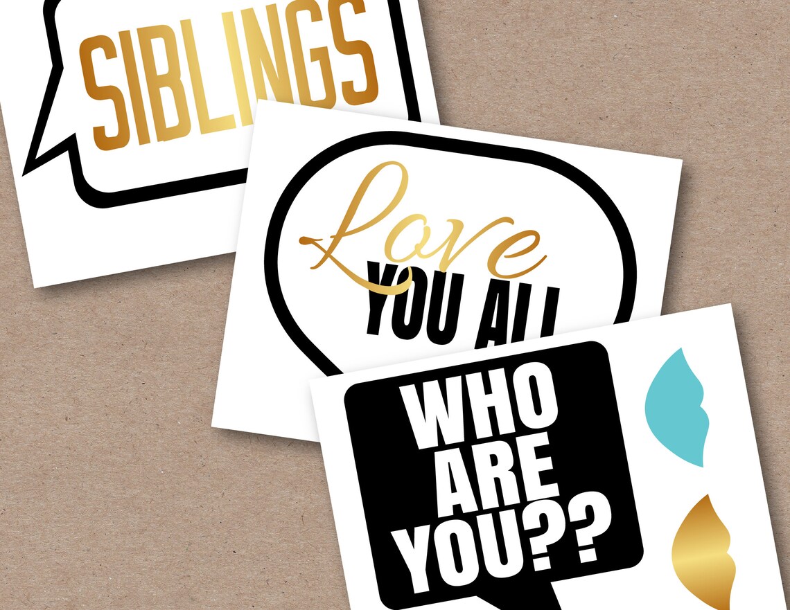 Family Party Photo Booth Props, Instant Download Family Reunion Selfie ...