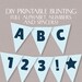 Blue Printable Bunting DIY Banner With Full Alphabet Custom - Etsy