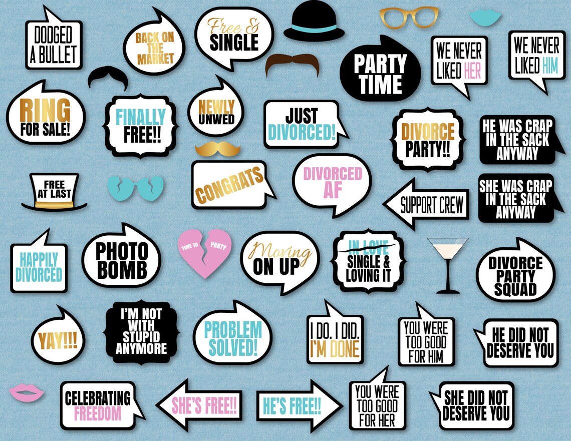 42 Divorce Party Printable Props Divorce Ceremony Decor Just - Etsy