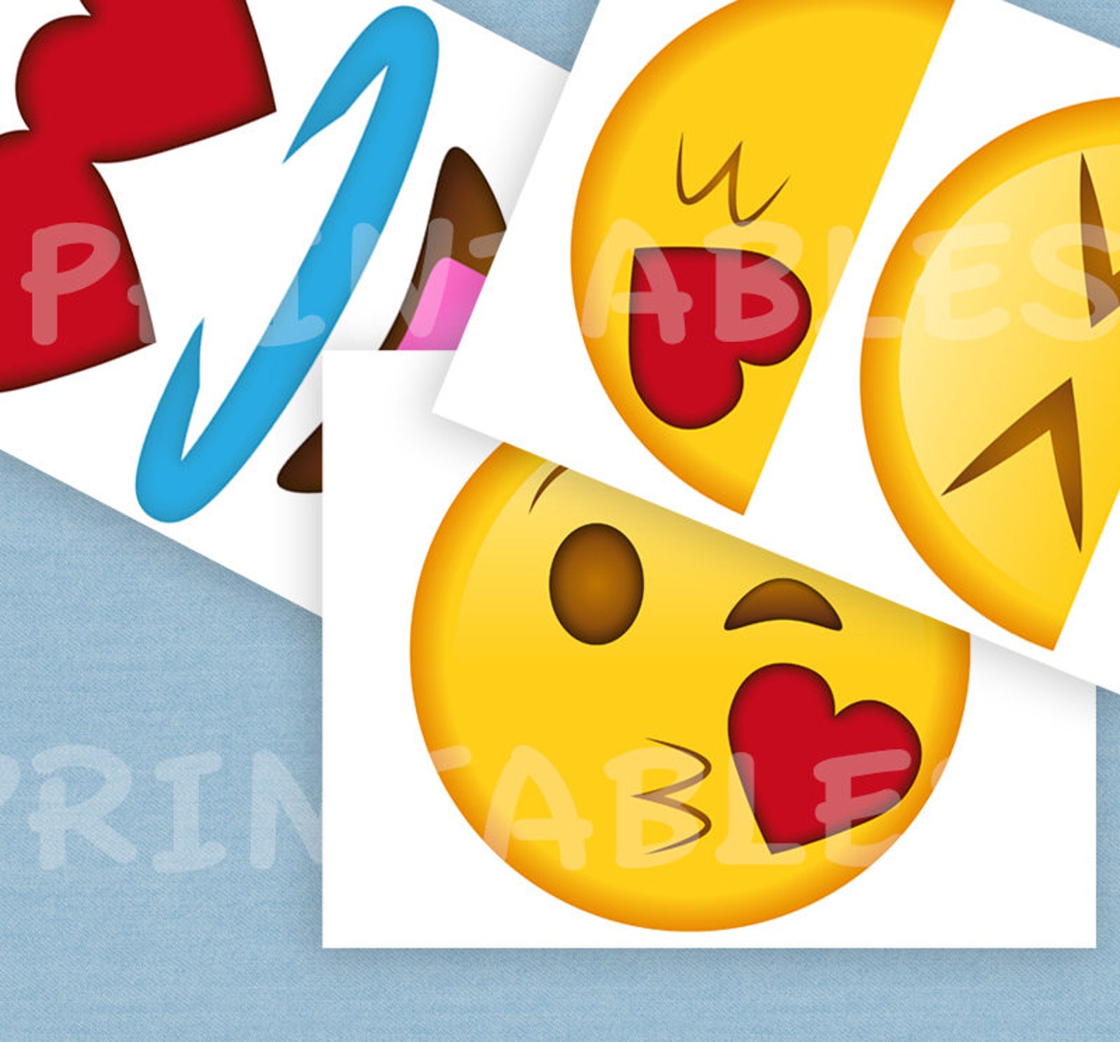 30 Emoji Printable Props, Printable Emoji Party Prop Printables, Emoji ...