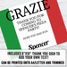 Printable Italian Flag Party Tags, Editable Thank You Tags, Italy Party ...