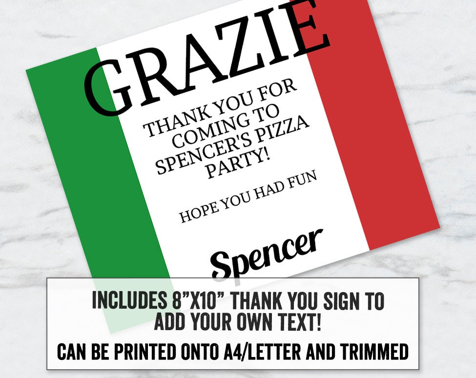 Printable Italian Flag Party Tags, Editable Thank You Tags, Italy Party ...