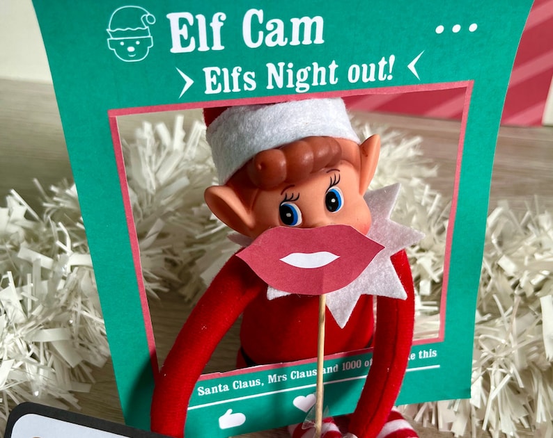 Printable Christmas Elf Photobooth Elf Photo Booth Props Elf - Etsy