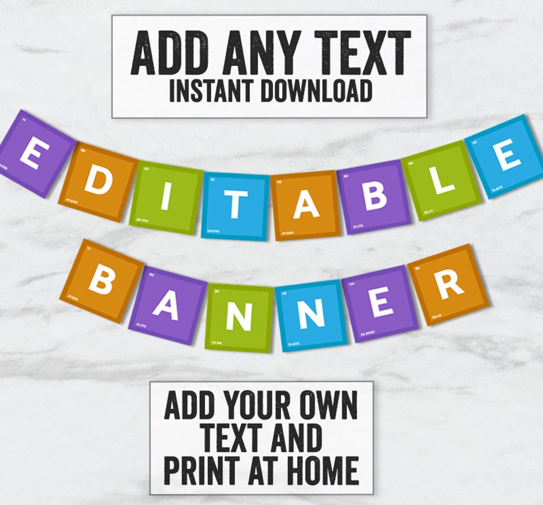 Printable Science Banner, Editable Science Periodic Table Party Bunting ...