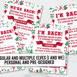 Printable Arrival Elf Letter, Digital Download I'm Back and Goodbye ...