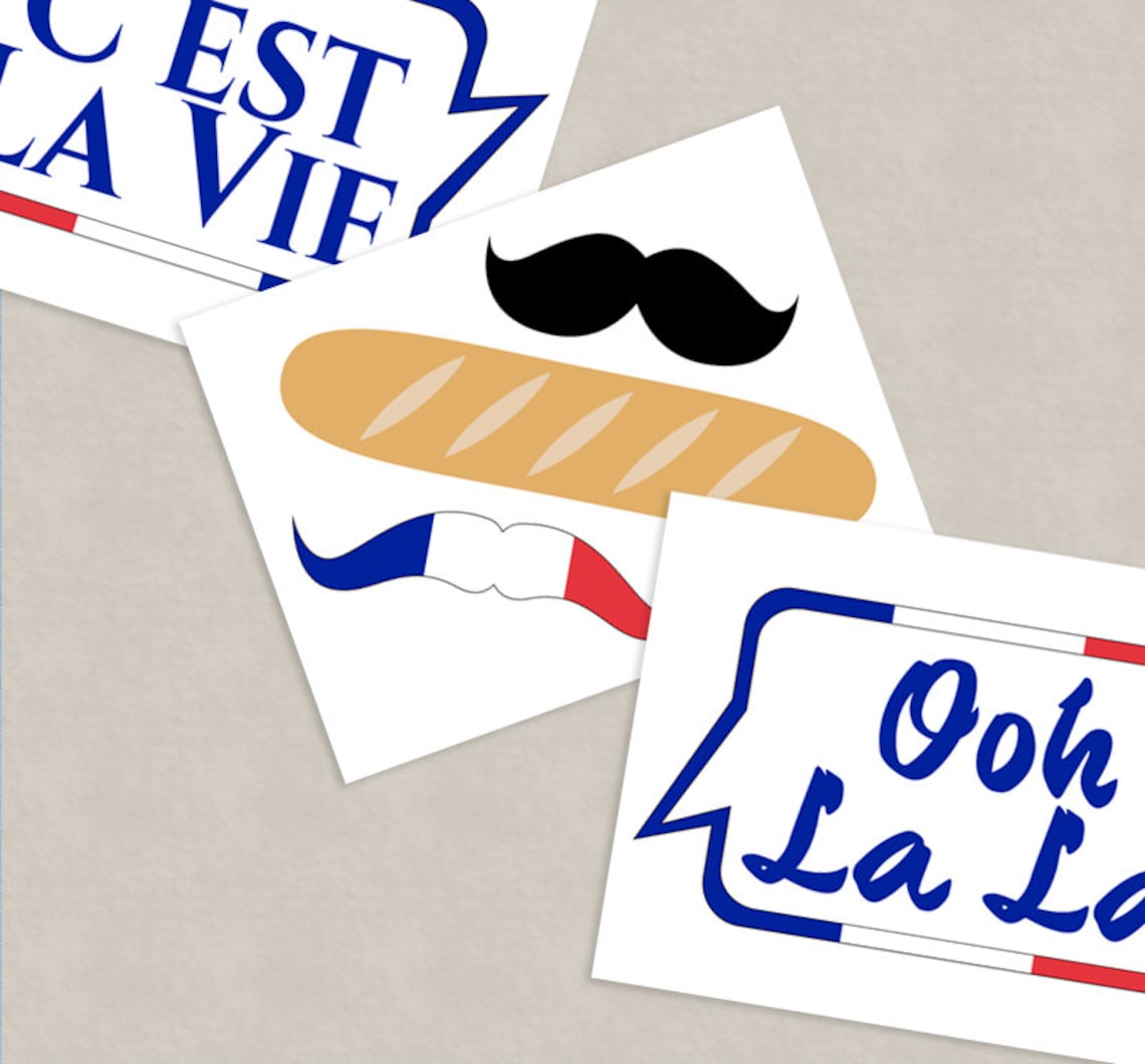 35 French Party Printable Props, Paris Party Props, Francais Party ...