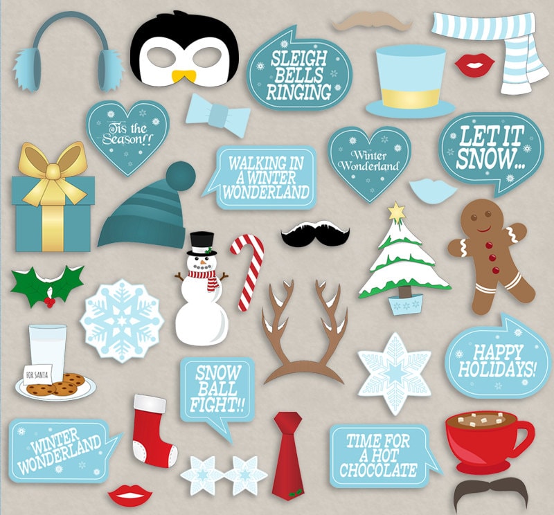 35 Winter Wonderland Photobooth Props Winter Party Props - Etsy UK