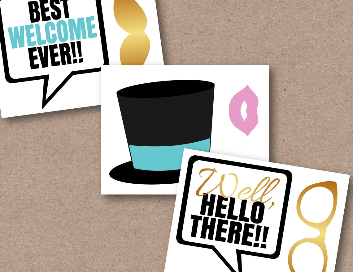 Welcome Home Photo Booth Props Homecoming Party Printable | Etsy UK