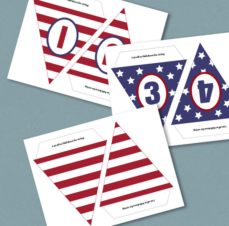 USA Flag Bunting, Alphabet Set of 2, Printable Flag Bunting ...
