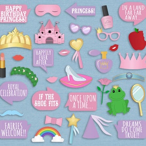 35 Princess Party Printable Props, Diy Princess Party Photobooth Decor ...