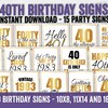 Printable 40th Birthday Signs, Gold Party Signs 1983, Gold 40th ...