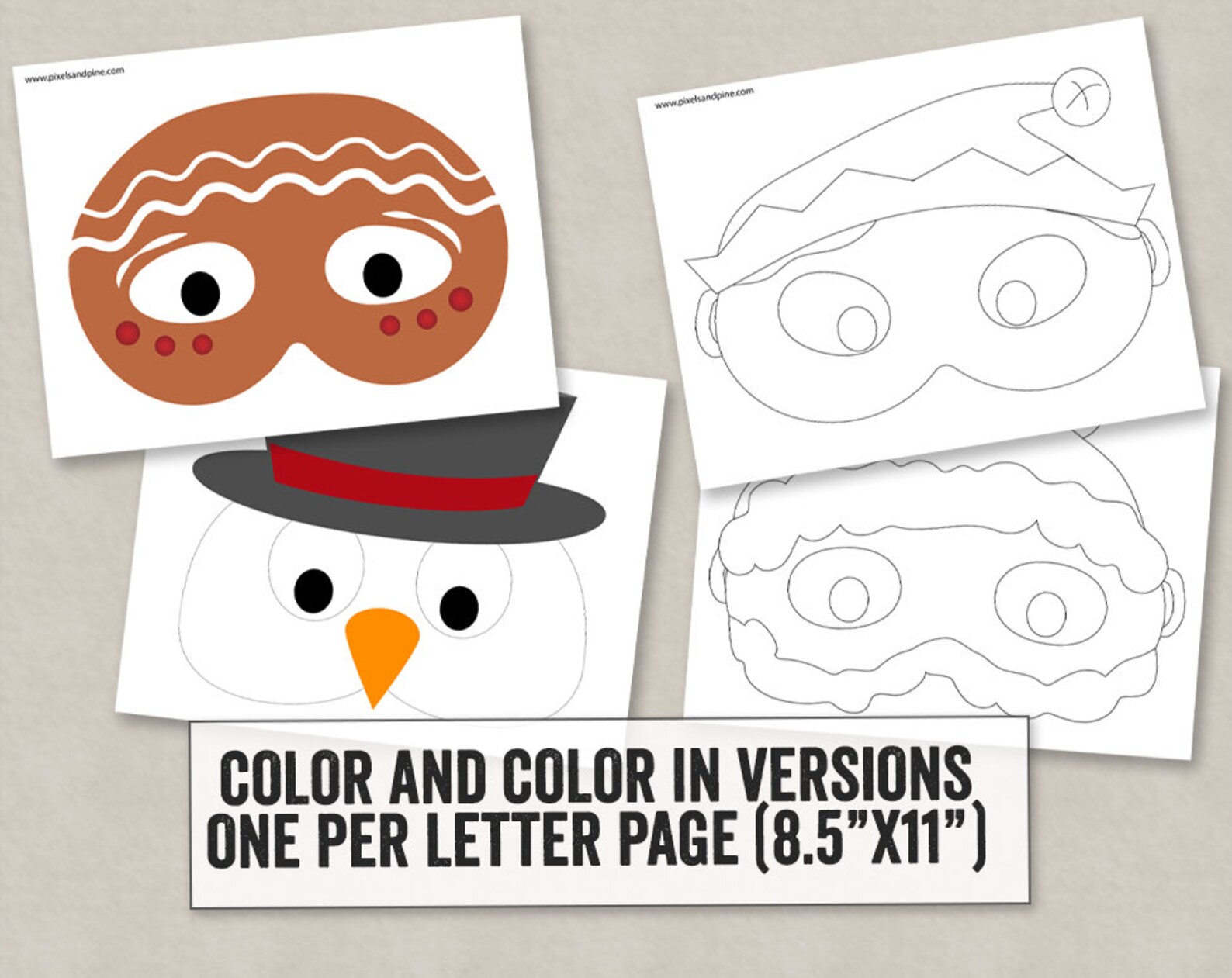 10 Christmas Mask Printables, Christmas Santa Masks, Kid's Elf Crafts ...