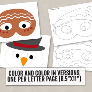 10 Christmas Mask Printables, Christmas Santa Masks, Kid's Elf Crafts ...