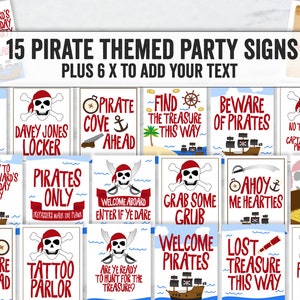 Printable Pirate Party Signs, Printable Pirate Signs, Editable Fun ...