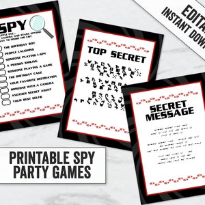 Editable Spy Games, Printable Spy Party Add Your Own Text, Printables ...