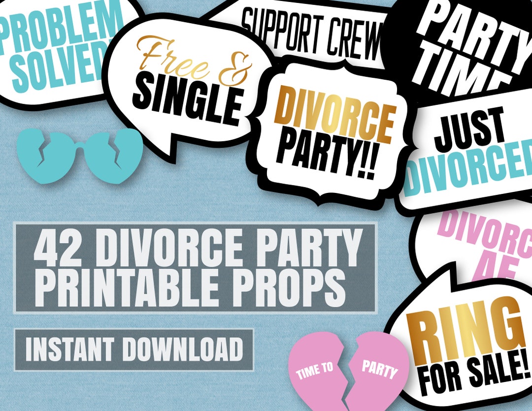 42 Divorce Party Printable Props, Divorce Ceremony Decor, Just Divorced ...