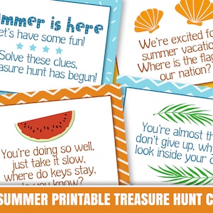 Printable Summer Treasure Hunt Clues, Instant Download Summer Treasure ...