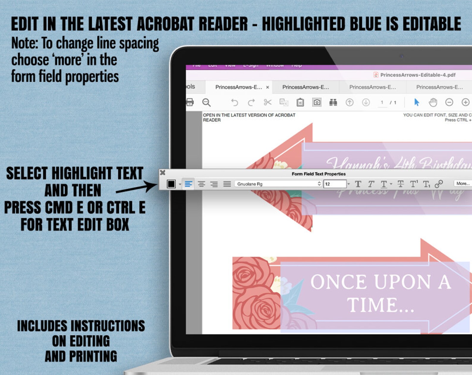 Printable Princess Party Arrows, Add Text Princess Party Sign ...