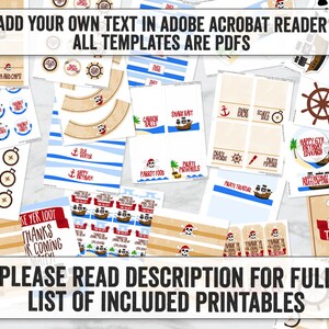 Printable Pirate Party Bundle, Editable Pirate Birthday Pack Set ...