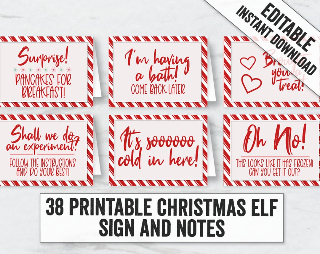 Printable Elf Signs, 38 Elf Printables, Elf Activity Notes, Printable ...