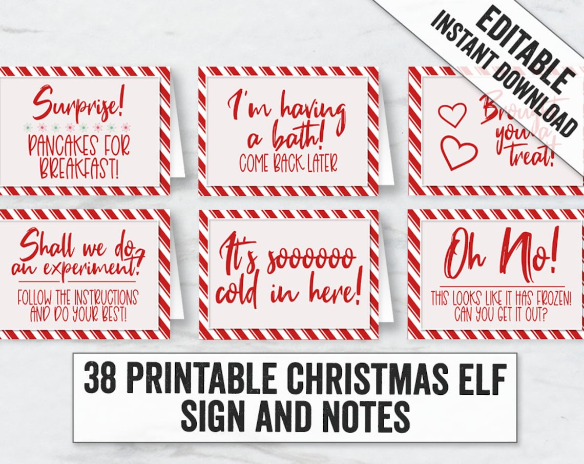 Printable Elf Signs 38 Elf Printables Elf Activity Notes - Etsy