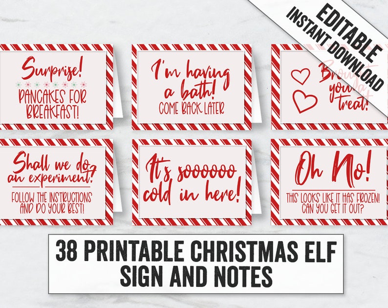 Printable Elf Signs 38 Elf Printables Elf Activity Notes - Etsy