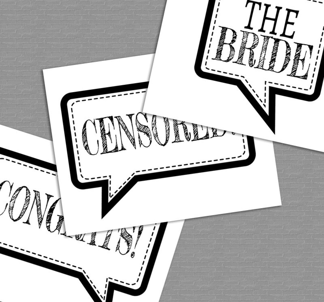 35 Any Colour Wedding Props Printable Photo Booth Wedding - Etsy