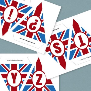 Printable British Bunting, British Banner Alphabet Theme Party Decor ...