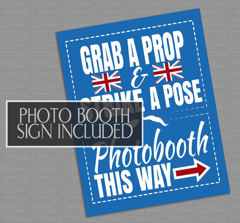 35 British Photo Booth Props British Themed Party Props I - Etsy UK