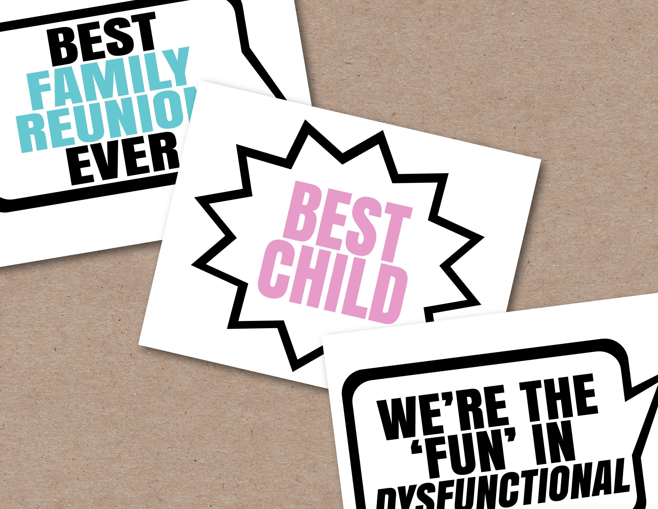 Family Party Photo Booth Props, Instant Download Family Reunion Selfie ...