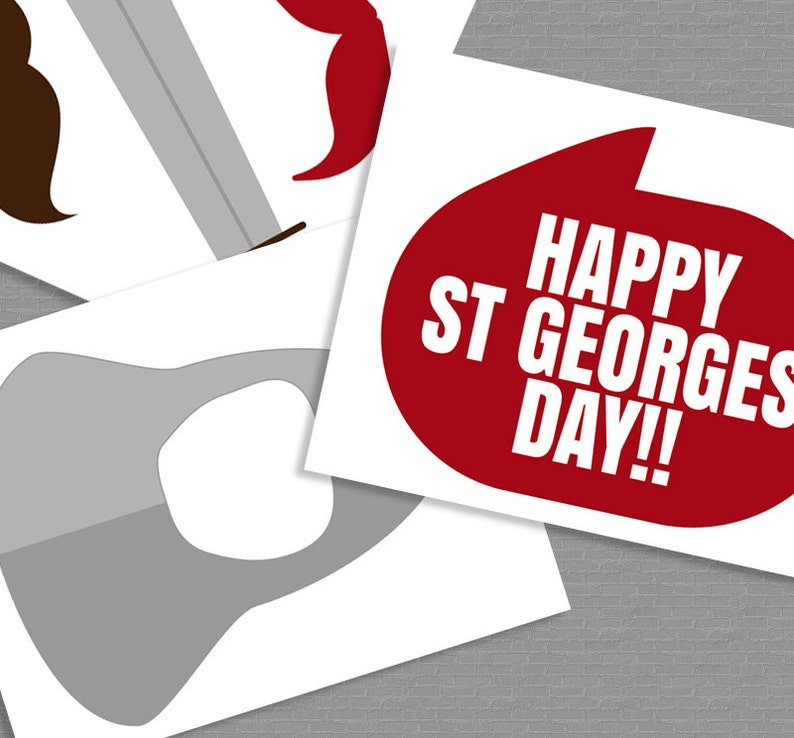35 St Georges Day Printable Props, Photo Booth Props for St Georges Day ...