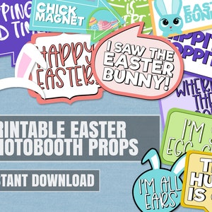 Easter Printable Photobooth Props, Printable Easter Egg Hunt Decor ...