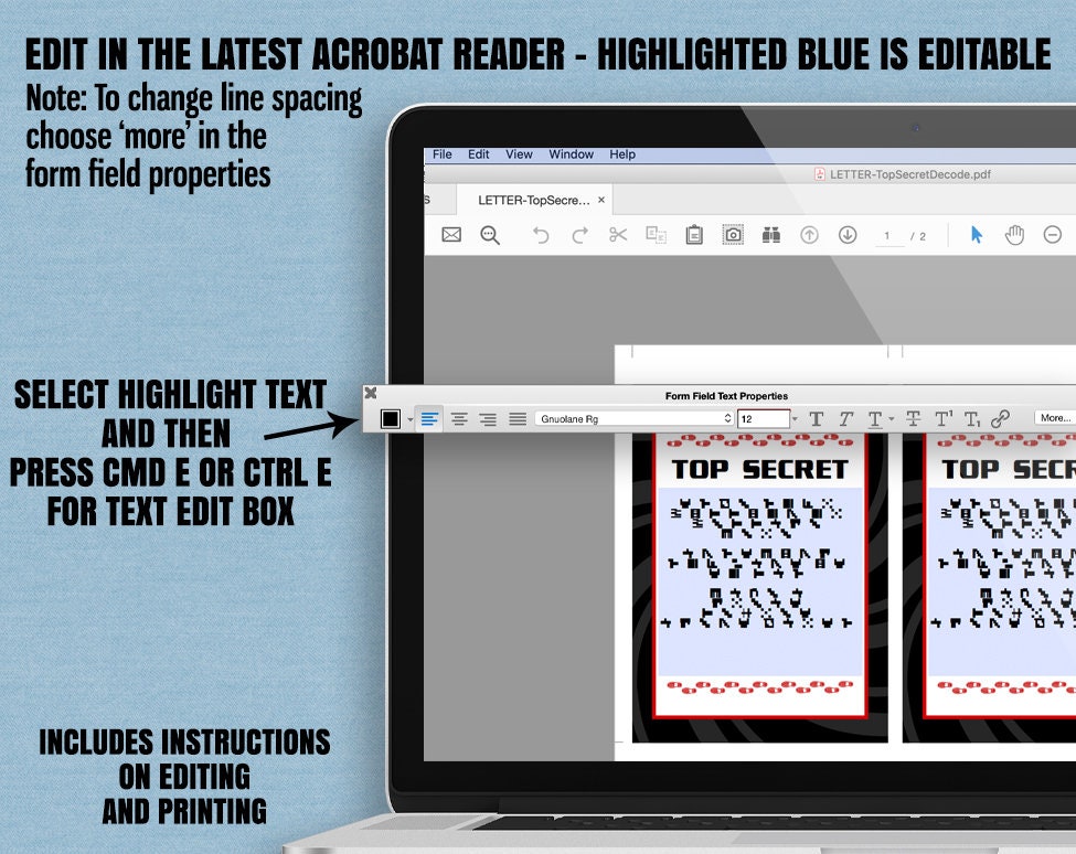 Editable Spy Games Printable Spy Party add your own text | Etsy