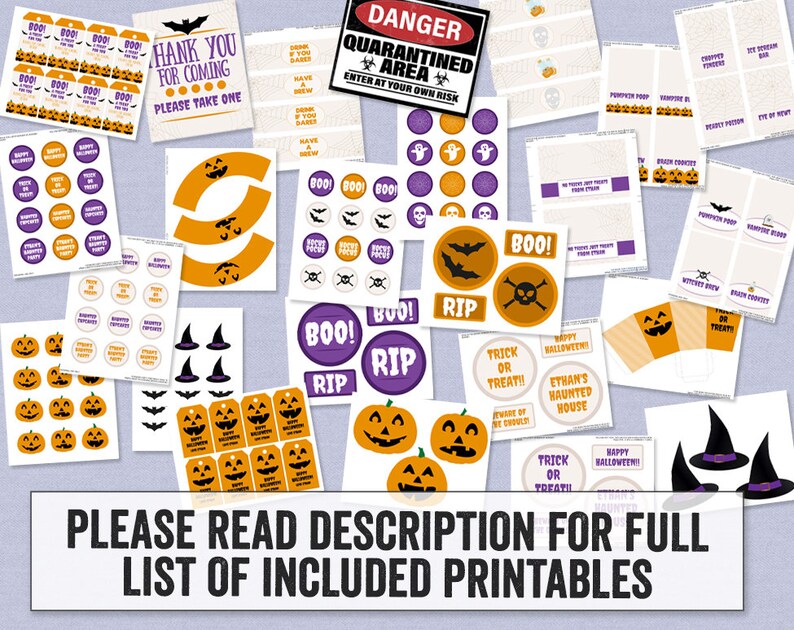 Editable Halloween Party Bundle, Printable Halloween Party Pack, DIY ...