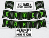 Editable Gamer Party Bunting Printable Gaming Party Banner - Etsy