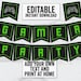 Editable Gamer Party Bunting, Printable Gaming Party Banner, Bunting ...