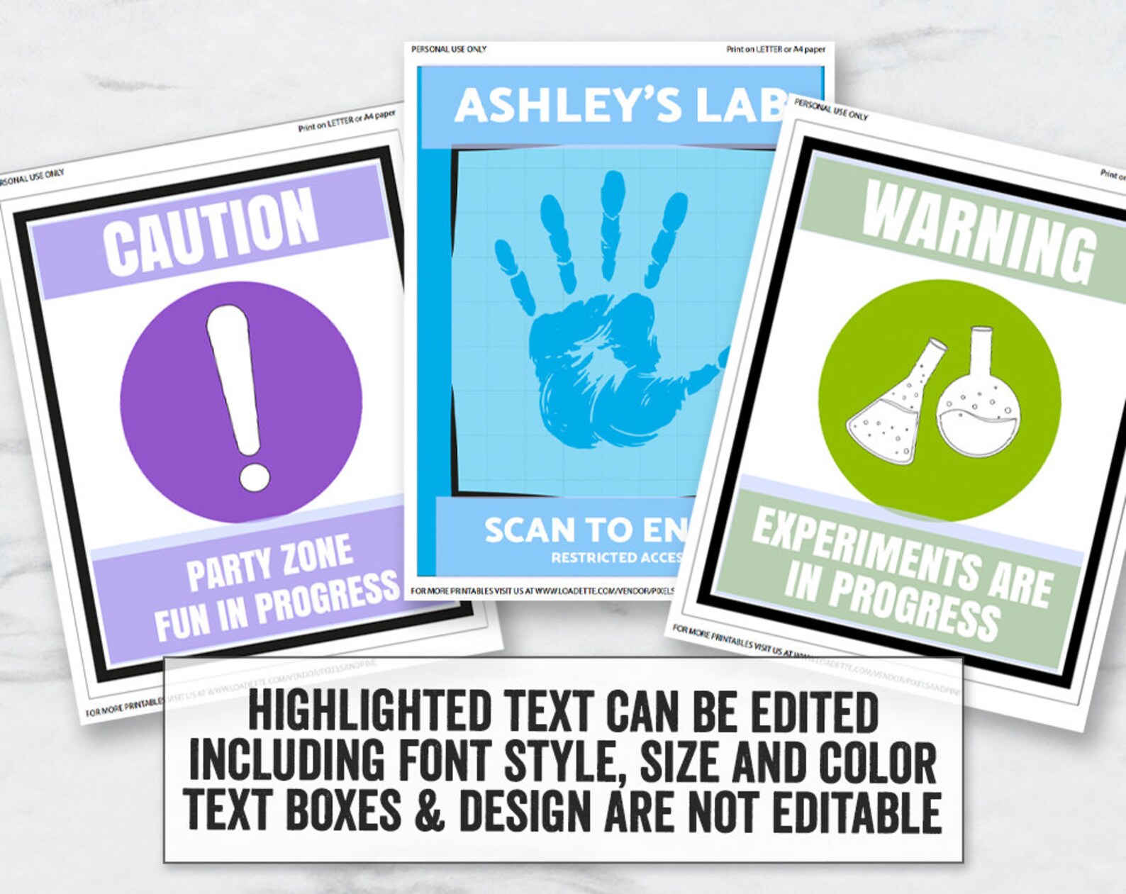 Science Party Signs Printable Editable Scientist Party Signs - Etsy UK