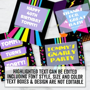 Printable Eighties Party Signs, Digital 80s Party Signs, Printable ...