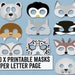 10 Snowy Animal Mask Printables, Kid's Arctic Masks, Printable Masks ...