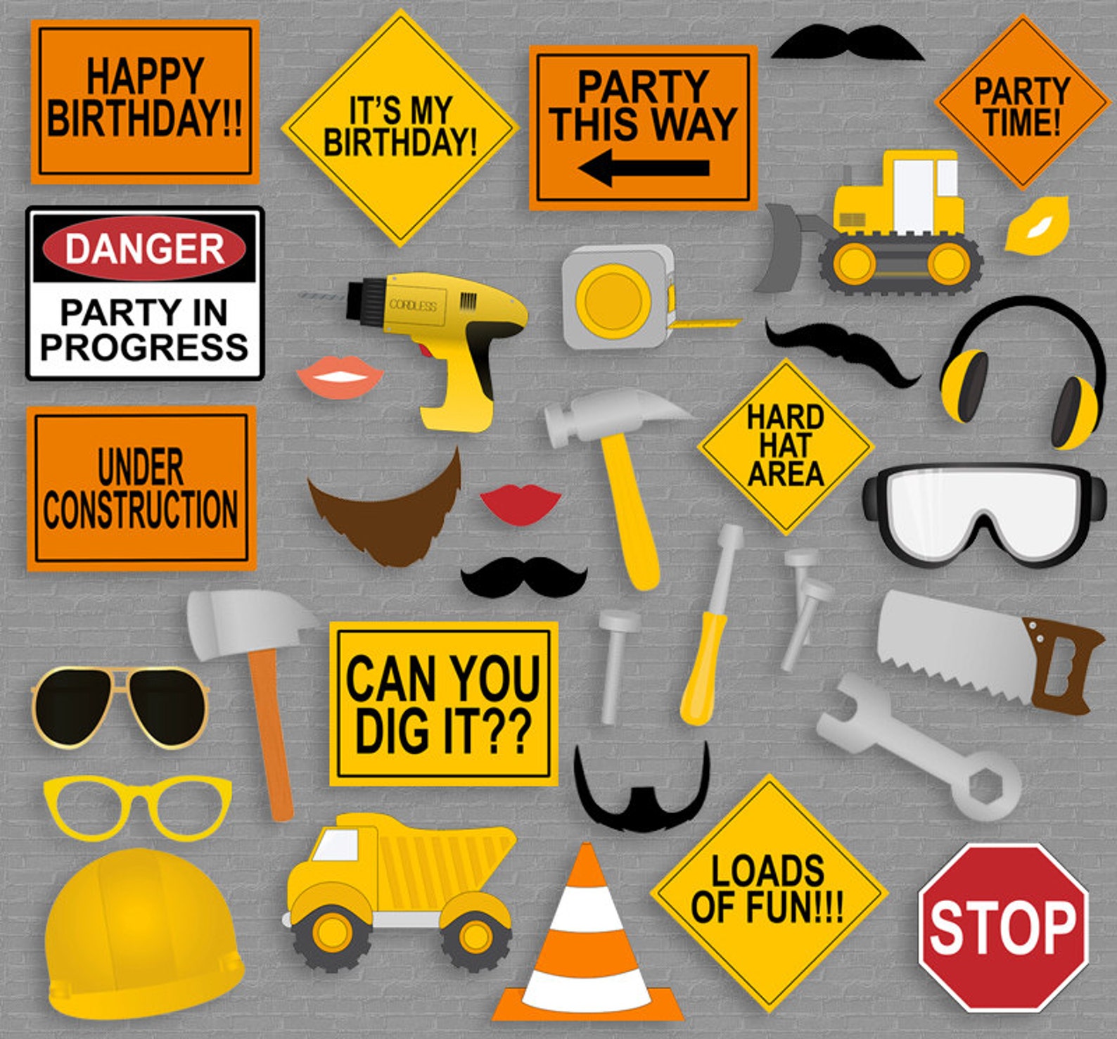 35 Construction Party Printables Construction Birthday Party Etsy Uk