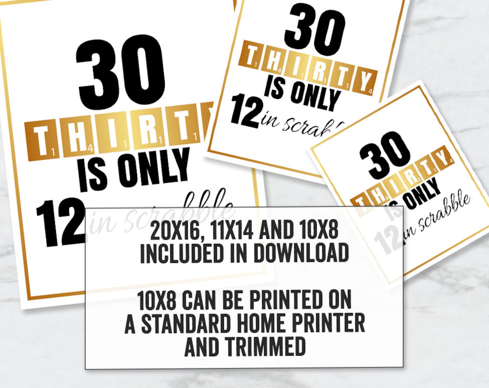 Printable 30th Birthday Signs Gold Party Signs 1993 Gold - Etsy