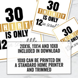 Printable 30th Birthday Signs, Gold Party Signs 1993, Gold 30th ...