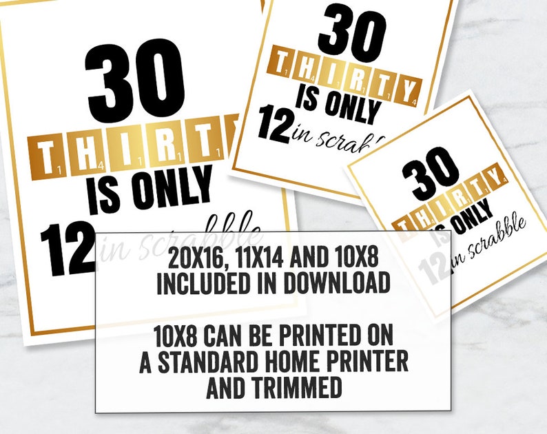 Printable 30th Birthday Signs Gold Party Signs 1993 Gold - Etsy