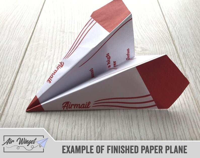 Airplane Paper Plane Template Editable Plane Card Template - Etsy UK