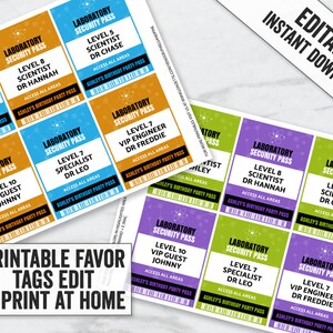 Editable Science Passes Template, Printable Science Laboratory Passes ...
