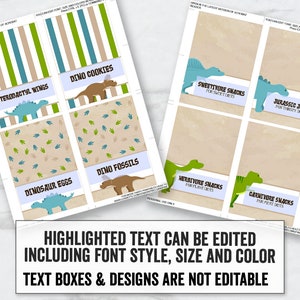 Dinosaur Party Tent Card Printables, Editable Dinosaur Party Place ...