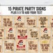Printable Pirate Themed Party Signs, Printable Pirate Party Decor, Old ...