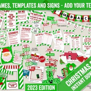 Printable Christmas Elf Bundle, 2023 Elf Games, Elf Bundle Printable ...