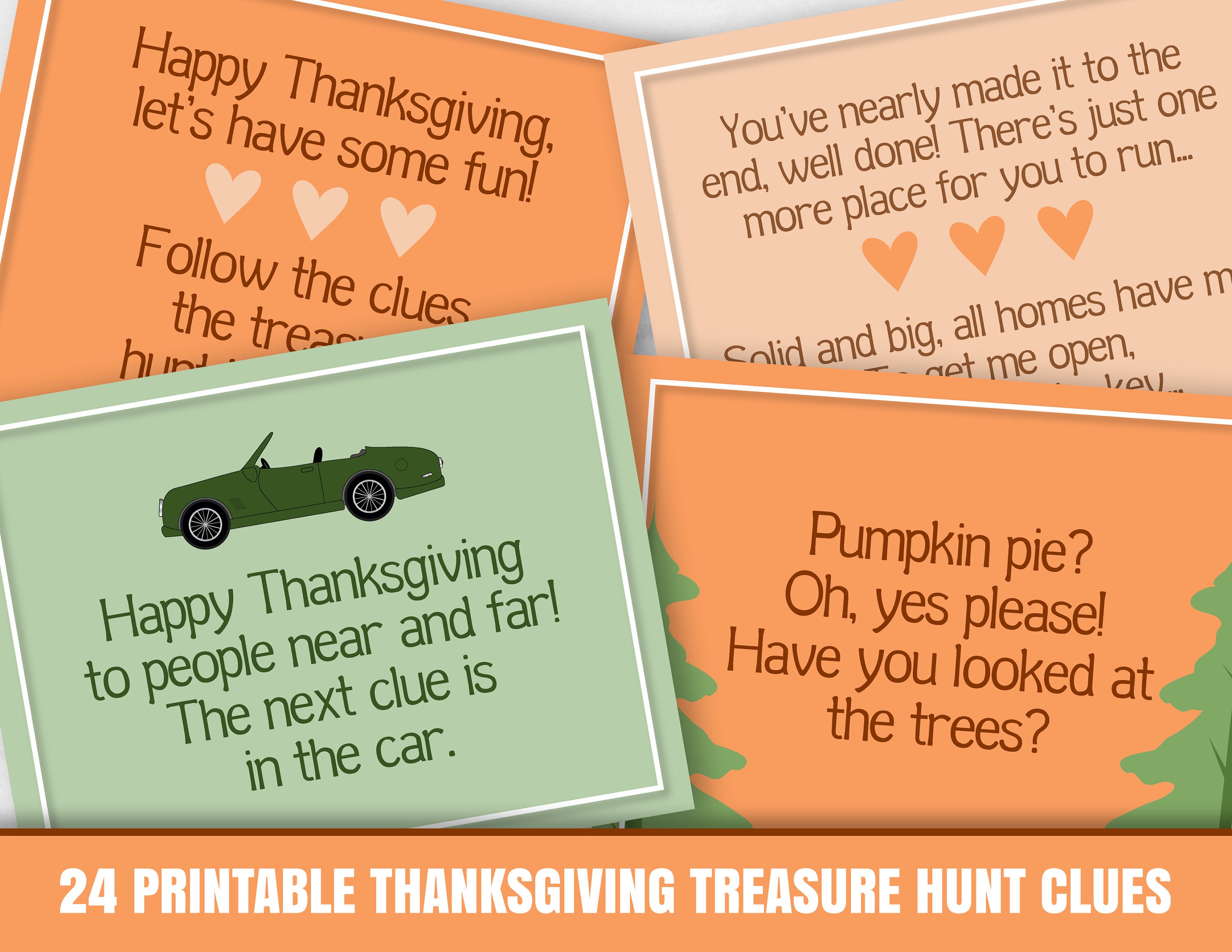 Printable Outdoor Thanksgiving Treasure Hunt, Printable Scavenger ...