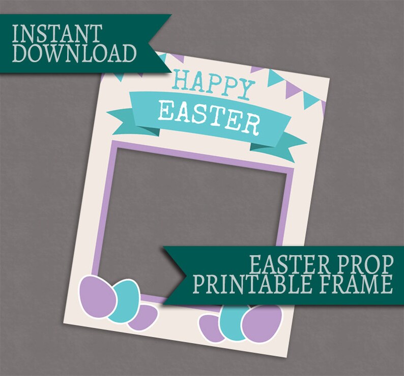 Easter Photo Booth Frame, Printable Photobooth Prop, Instant Download ...